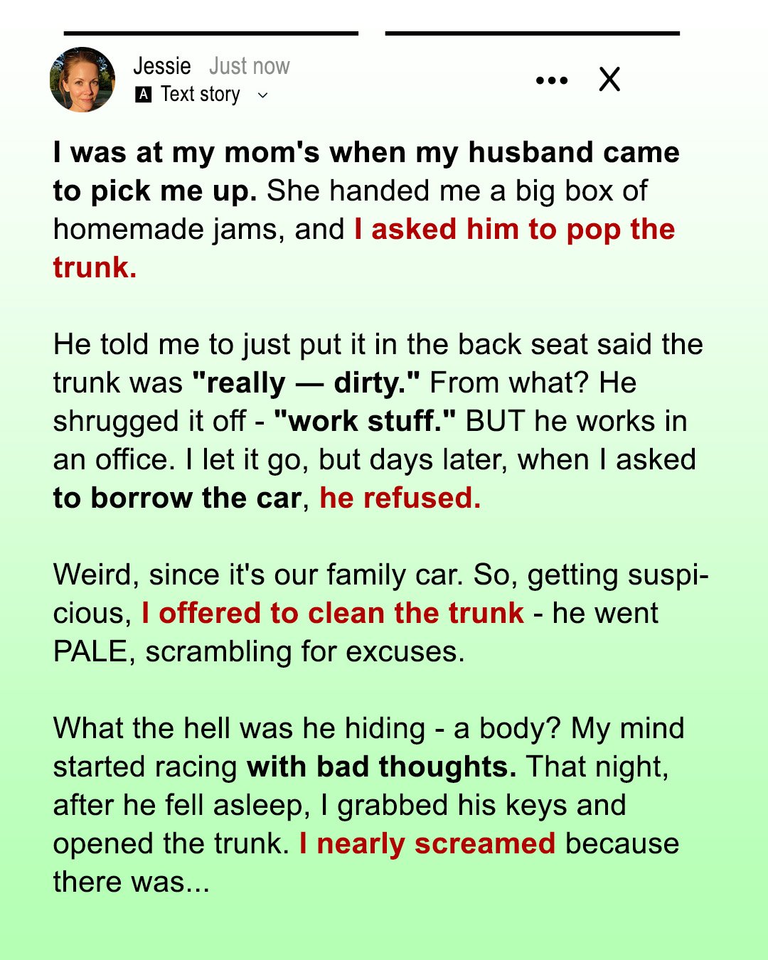 My Husband Didn’t Let Me Open the Car Trunk for Days — When I Finally Did It Late at Night, I ...
